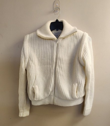 Vintage Cream Chill Chasers Jacket Coat Medium 80's Retro Removable ...