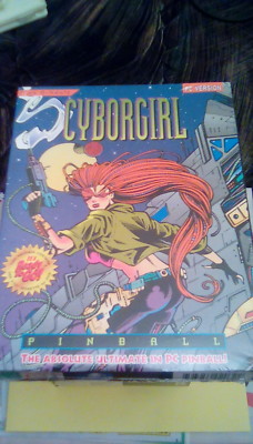 B&N Software - Cyborgirl Pinball BIG Box 1994 rare PC 3.5" Disk Pinball ...
