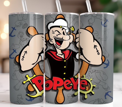 Sailor Muscle Man Cartoon 20oz Tumbler | Nautical Retro Fan Gift ...