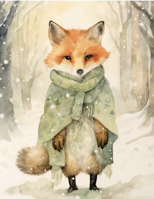 Aceo Card Fox Print Size 2.5x3.5", #FX9 | eBay