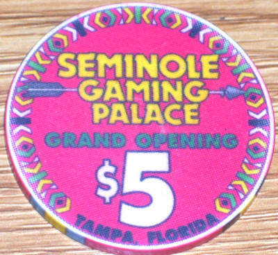 $5 GAMING CHIP FROM THE SEMINOLE INDIAN CASINO, TAMPA FL | eBay