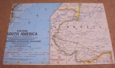 Vintage National Geographic September 1962 Map Eastern South America | eBay