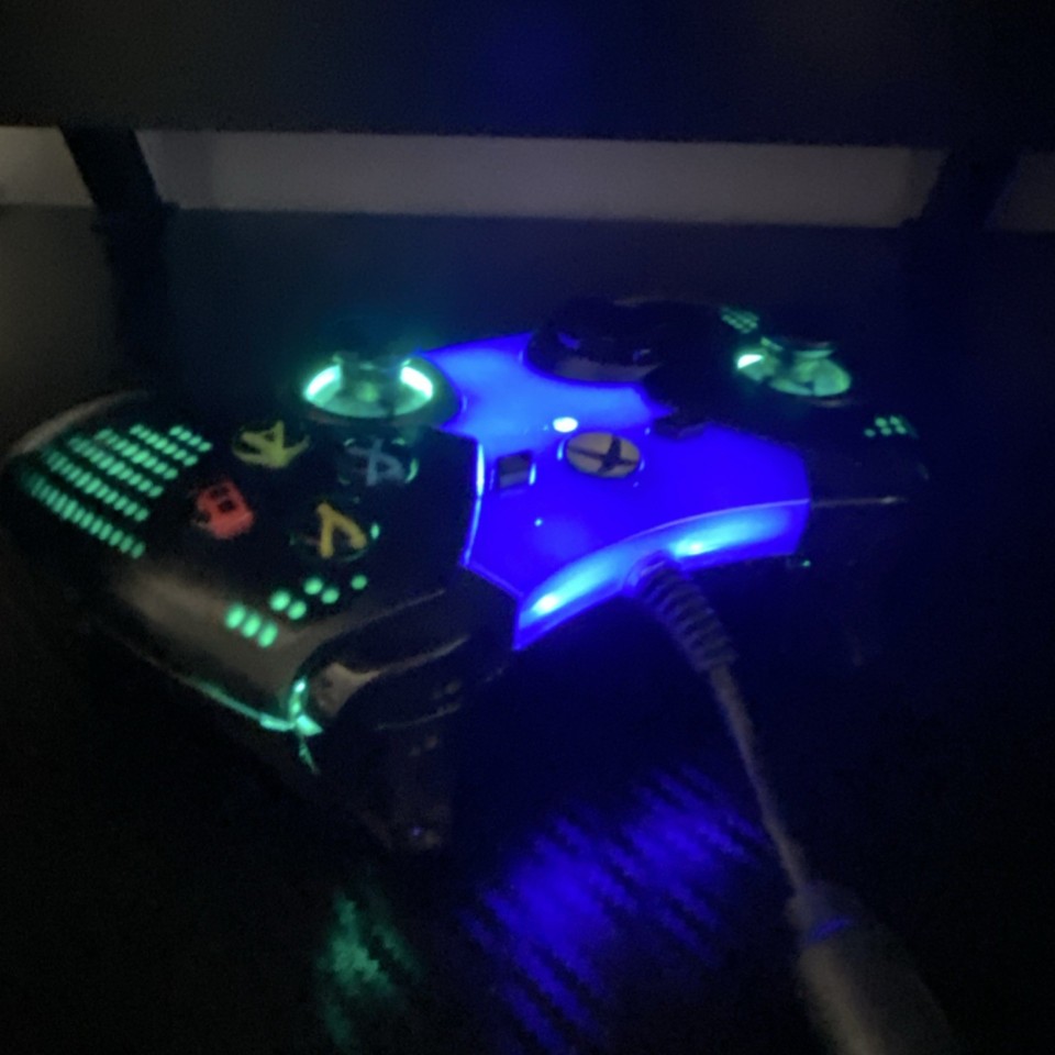 PowerA Wired Xbox One Controller Black Blue Purple Green Red LED ...