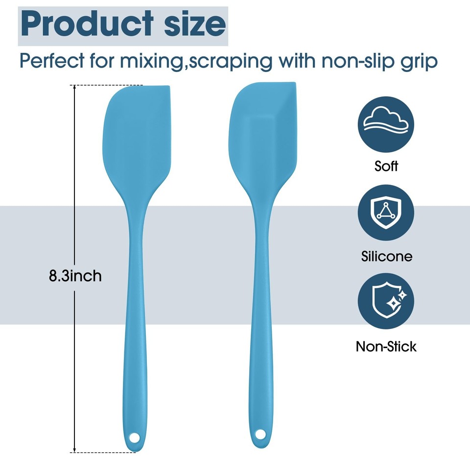 36 Pcs Mini Silicone Spatulas 8.3" Heat Resistant Rubber Scrapers Bulk ...