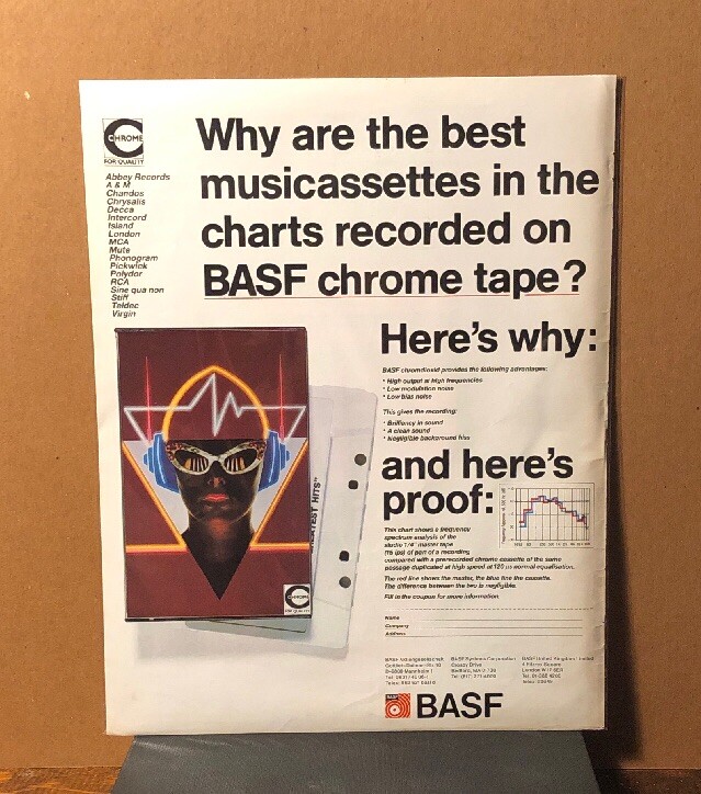 1984 BASF CHROME TAPE Print Ad (MH213) | eBay