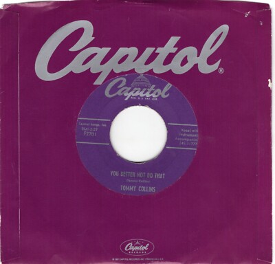 Tommy Collins – You Better Not Do That 1954 Capitol Country VG Plays ...