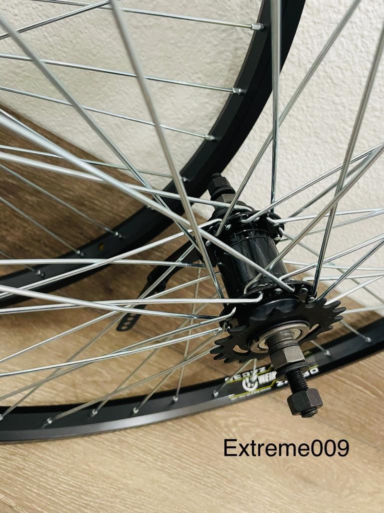 26" Weinmann Bicycle Alloy Black Chrome Wheels 36 Spoke Front & Rear ...