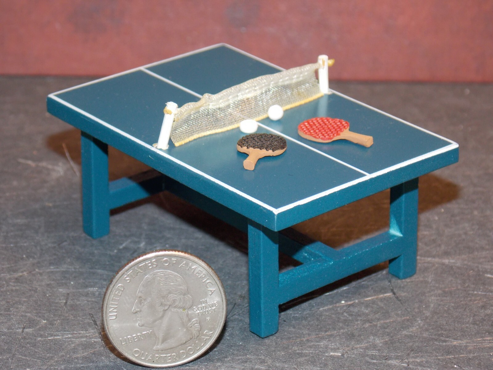 Dollhouse Miniature Ping Pong Game Table 1:24 half in scale C111 Dollys ...