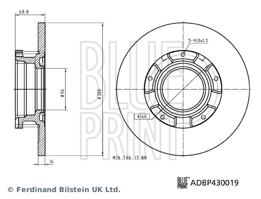 2x Brake Discs Pair Solid fits FORD TRANSIT V363 2.0D Rear 16 to 19 ...