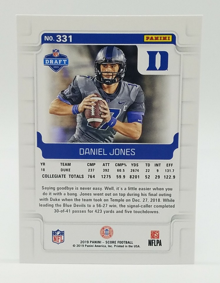 2019 Score Daniel Jones Draft RC #331 Duke / New York Giants 🔥🔥 | eBay