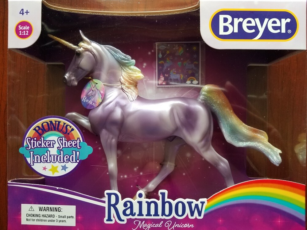 Breyer Rainbow Magical Unicorn With Bonus Stickers Freedom Series | eBay