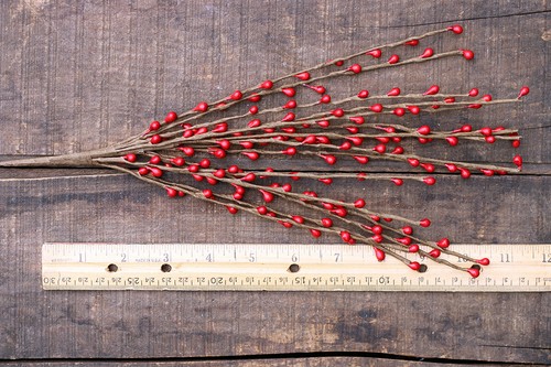 Red Pip Berry Picks Set/2 Classic Artificial Floral Primitive Decor 18 ...
