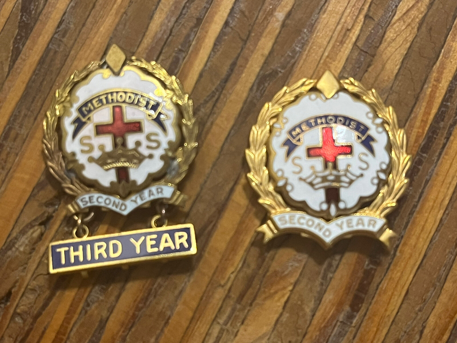 Vintage Methodist Sunday School Attendance Pins Cross and Crown Lot | eBay