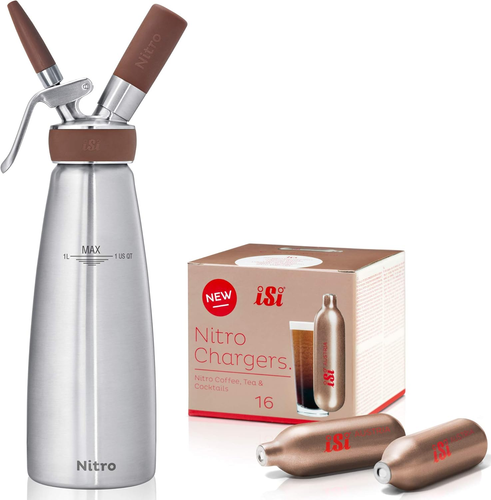 Isi Nitro Whipper (1 Quart) with Nitro Coffee Charger (16-Pack) Bundle ...