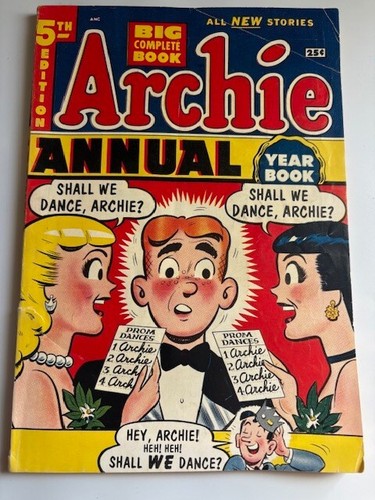 Archie Annual #5 1953 Archie Comics Golden Age Bowling and Beach ...