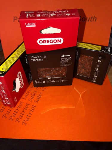 3 Pack Oregon 72LPX072G Chainsaw Chain Full Chisel 20" 3/8 .050 72 DL ...