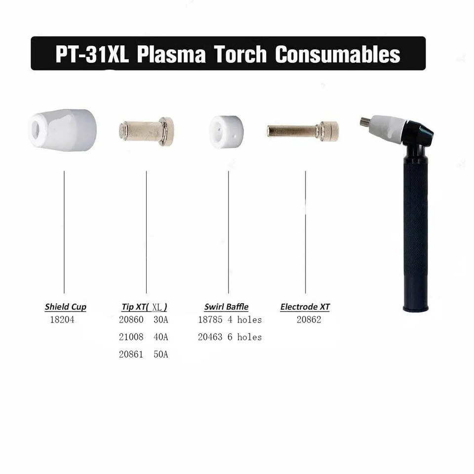 50PK Plasma Tip consumables for PCM-500i POWERCUT 650 HandyPlasma PT ...