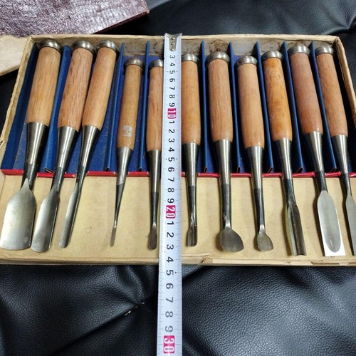 Japanese Vintage chisel 11 Set "悦弘 YOSHIHIRO" NOMI Professional ...
