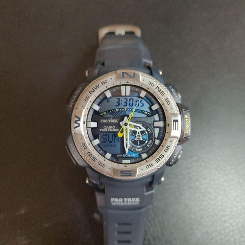 CASIO Pro Trek Twin Sensor Mens Outdoor Watch Digital Compass ...