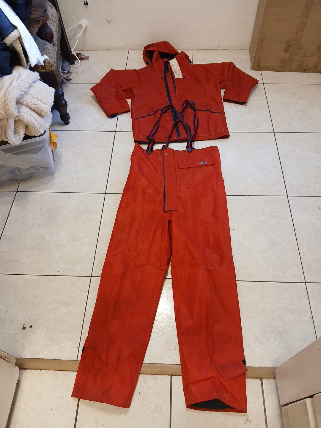 Douglas Gill Sailing RED RAIN GEAR Suit Jacket AND PA… - Gem