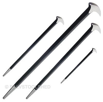 4 Piece Solid Steel Pry Bar Set Rolled Heel Prying Pinch Lever Bars ...