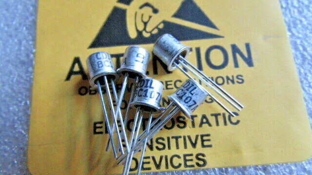 BC107A CDIL Transistor NPN bipolar 45V, 0.2A, 0.2/0.75W, TO18, 10dB 5 ...