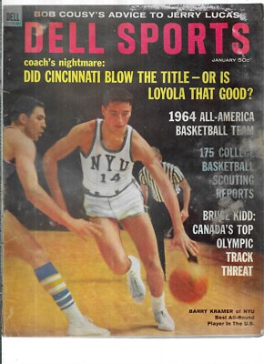 DELL SPORTS JAN. 1964-BARRY KRAMER COVER-COLLEGE BASKETBALL PREVIEW ...