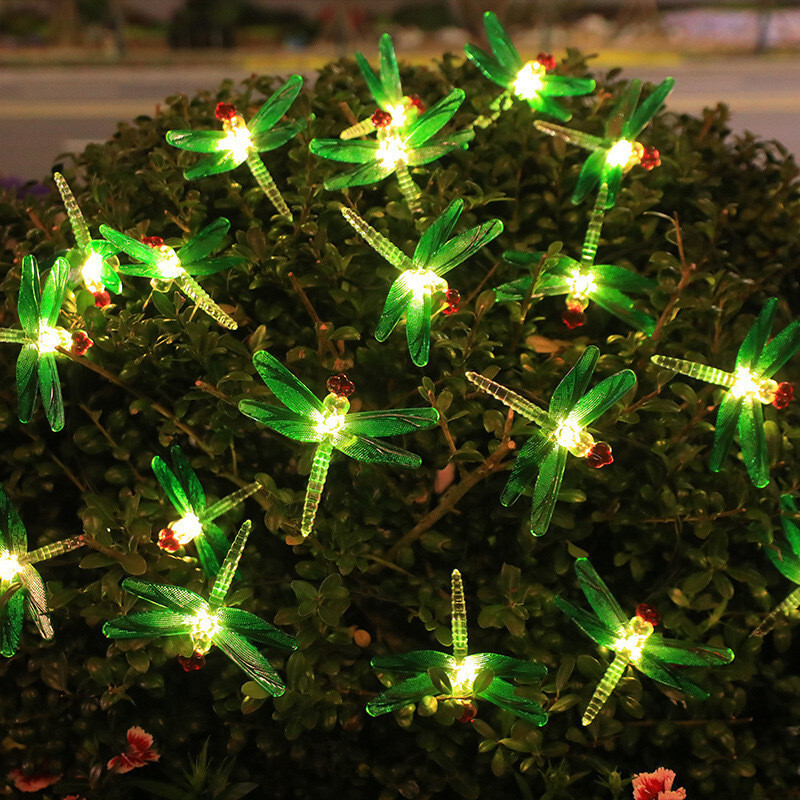 10-50 LED String Lights Green Dragonfly Fairy Lights Solar Battery USB ...