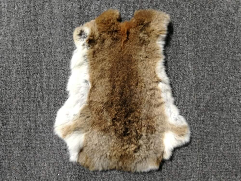 2PCS 10"x12" Natural Tanned Rabbit Fur Hides Yellow Tan & Gray for ...