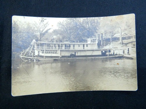 RPPC RIVERBOAT RIVER BOAT SHAWNEE People Photo Postcard AZO Stamp Box ...