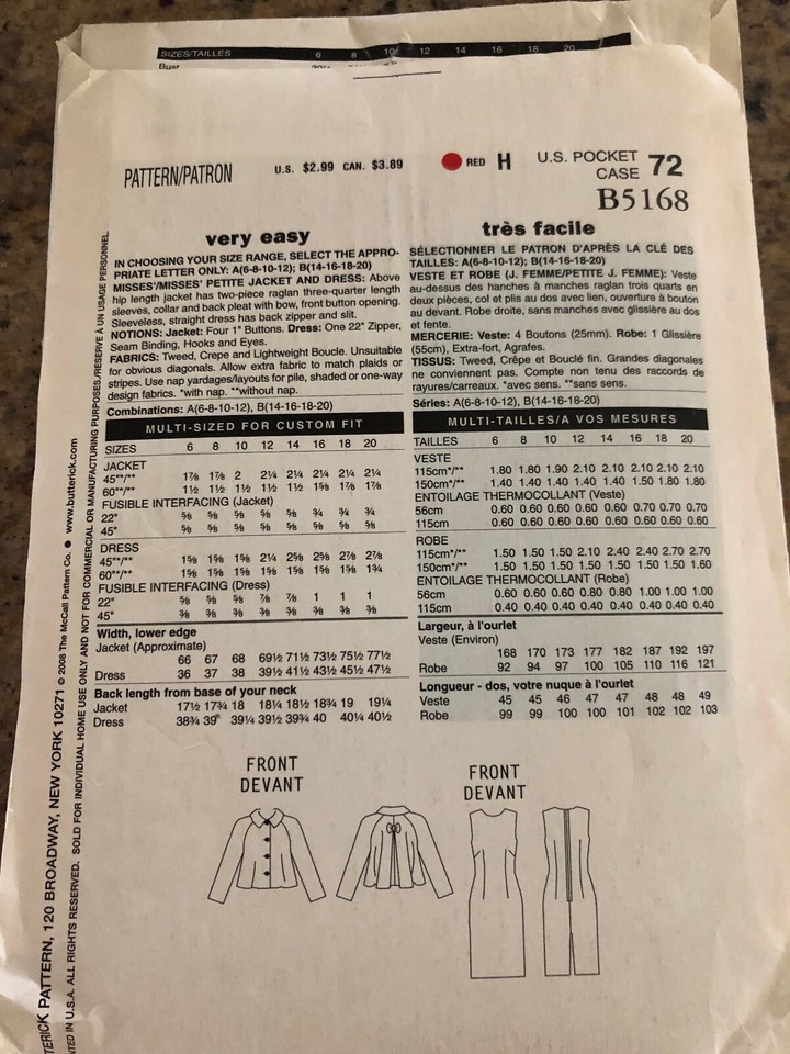 🌹BUTTERICK #B5168-LADIES GORGEOUS SLEEVELESS DRESS-CAPE JACKET PATTERN ...