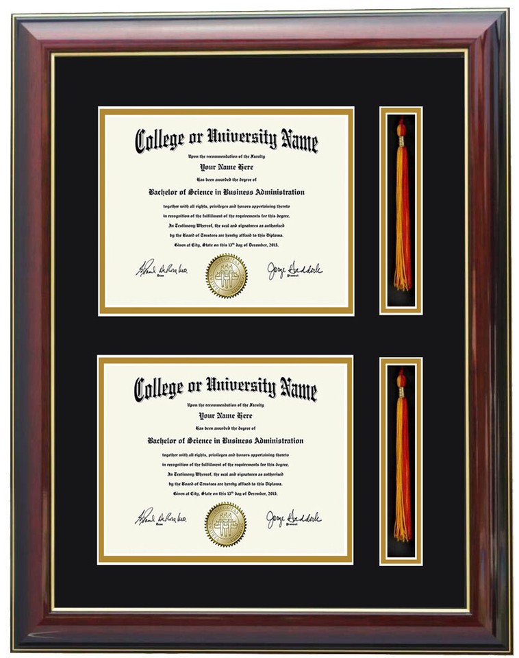 Double Diploma Frame with tassels Blk/Blk 6x8,8x10,7x9,8.5x11,11x14,11x17,14x17 | eBay