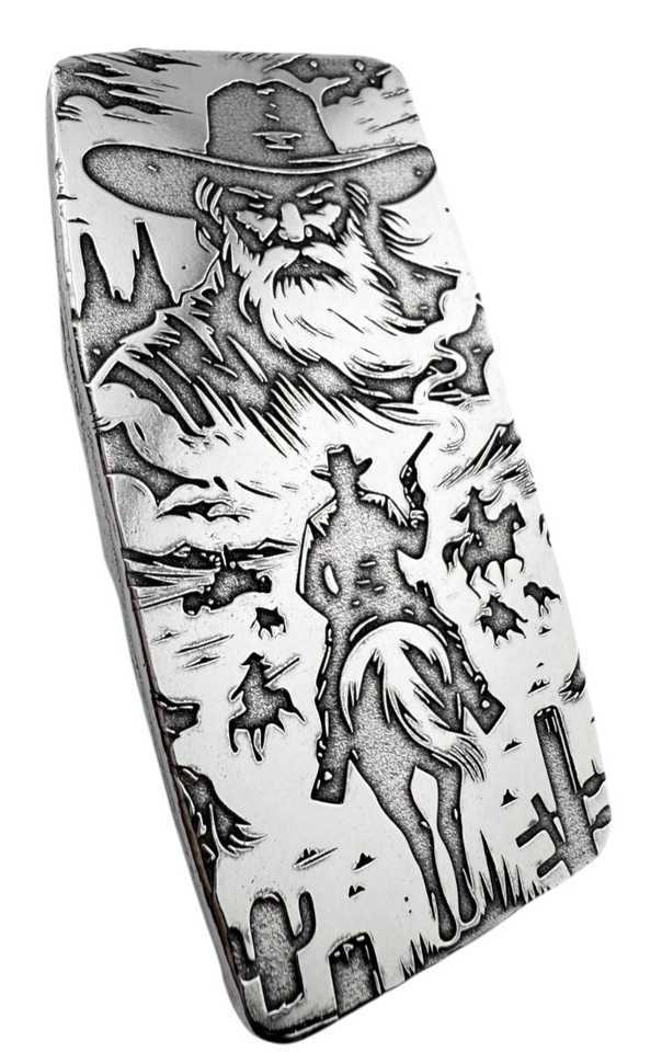 10 ozt 999 Fine Silver Art Bar - OUTLAW KING - ADAMO TECHNE - Limited ...