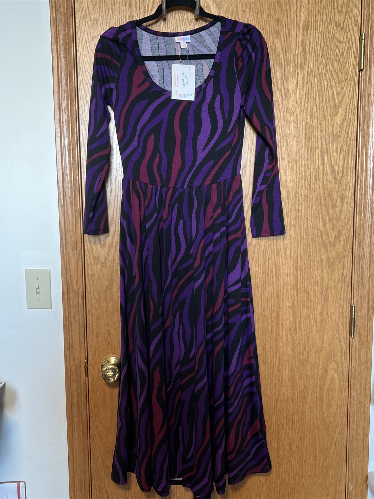 LuLaRoe Ryane Dress Empire Waist Long Sleeve XS Extra Small Animal New ...