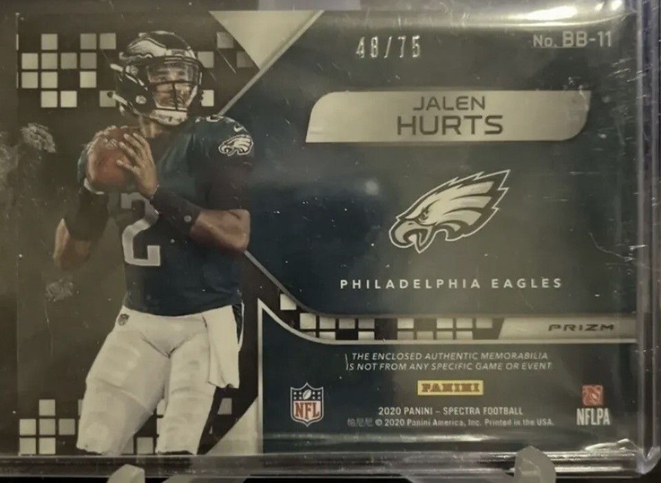 Jalen Hurts Rookie 3 Patch 2020 Panini Spectra Building Blocks Silver ...