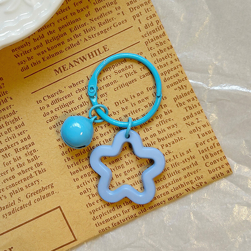 Metal Keyrings With Open Ring Buckle Star Bells Pendant Colored ...