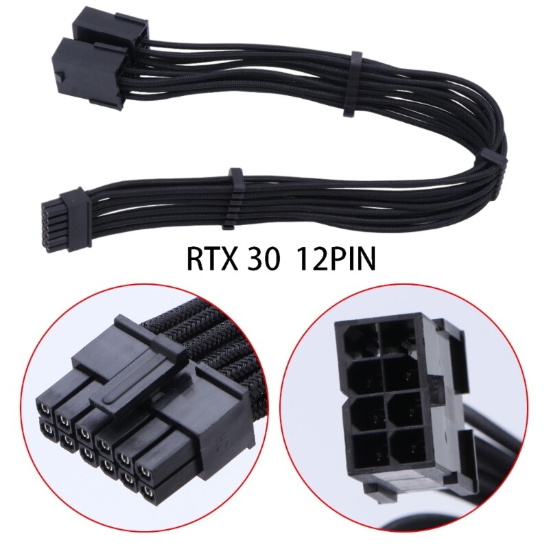 12-Pin to 8-Pin PCIe GPU Power Extension Cable for RTX30 Series Power ...