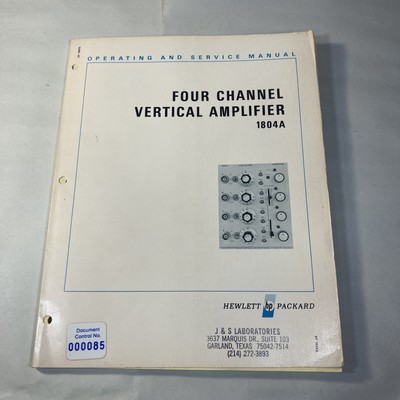 Manuals & Books - Amplifier Operating Service Manual