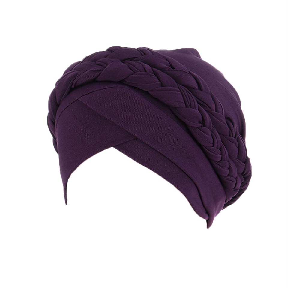 Muslim Hijab Head Scarf Wrap Hair Loss Chemo Cap Women Turban Braid ...