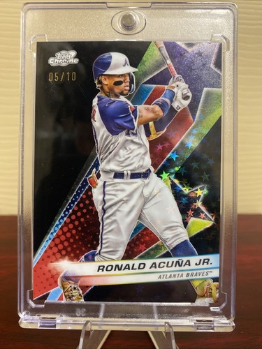2024 Topps Chrome Cosmic Starfractor black eclipse Ronald Acuna # 5/10 ...
