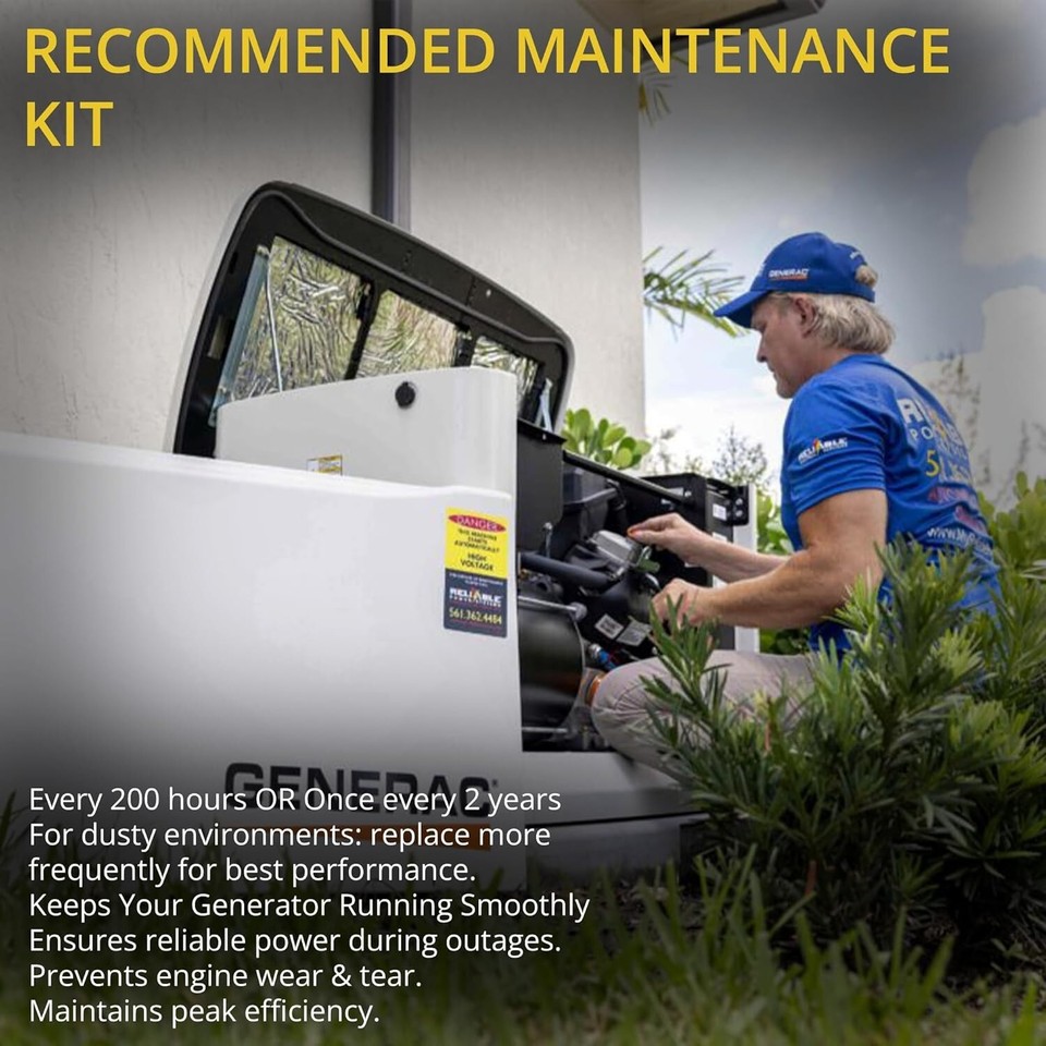 Generac Generator Maintenance Kit 0J93230SSM 10kW-26kW 5W-30 Synthetic ...
