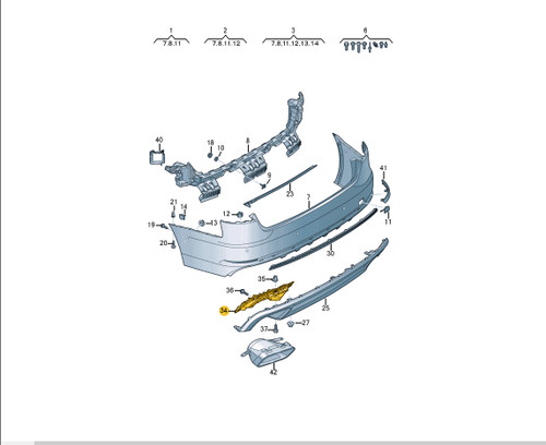 NEW AUDI A4 AVANT B9 REAR LEFT BUMPER BRACKET 8W0807347A ORIGINAL | eBay