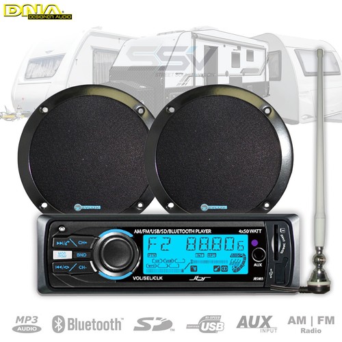 Caravan Stereo System With Bluetooth Head Unit, 6" Speakers & AM/FM ...