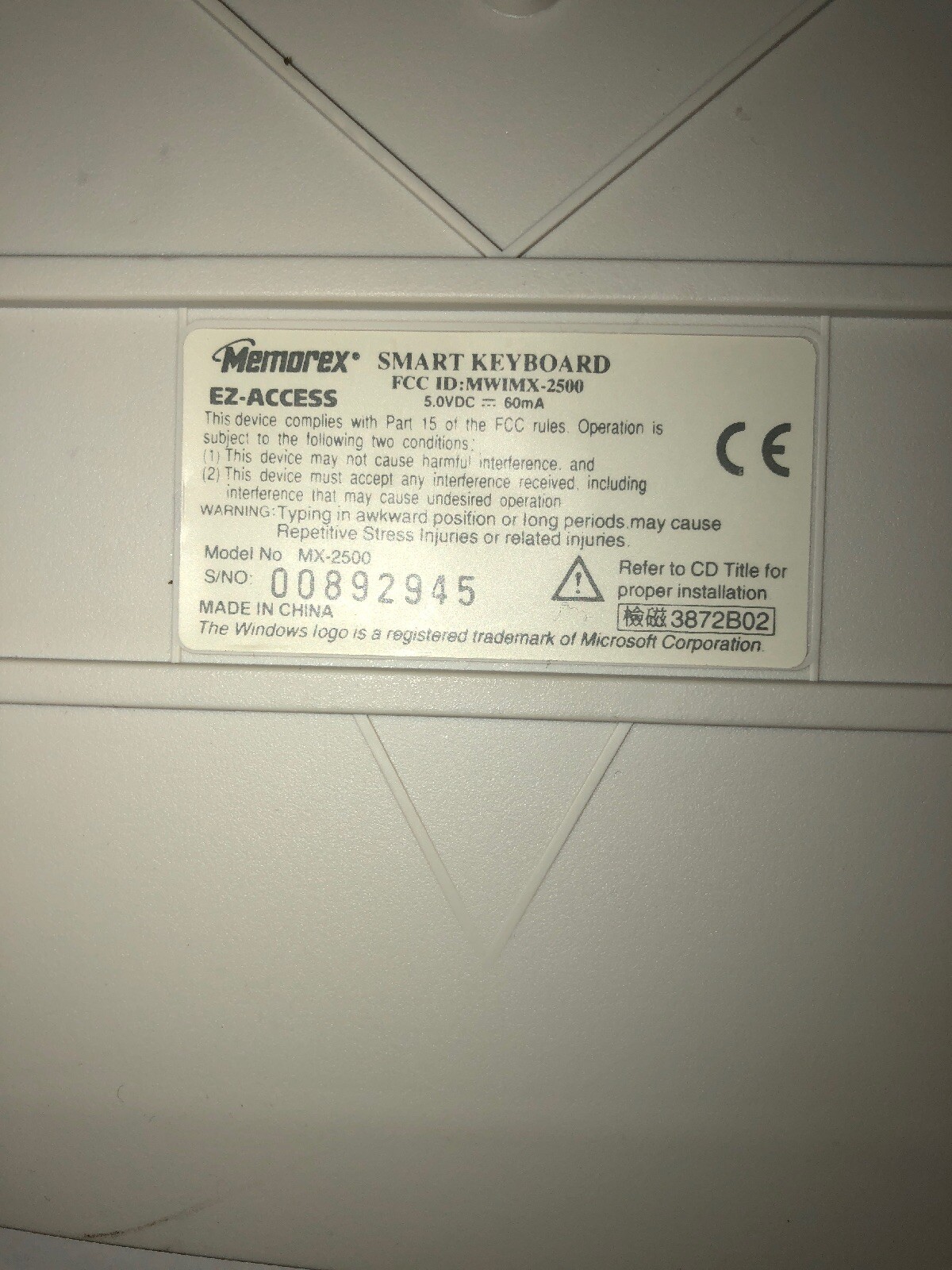 Memorex EZ-ACCESS Wired Keyboard MX2500 | QWERTY | English | White | PS ...