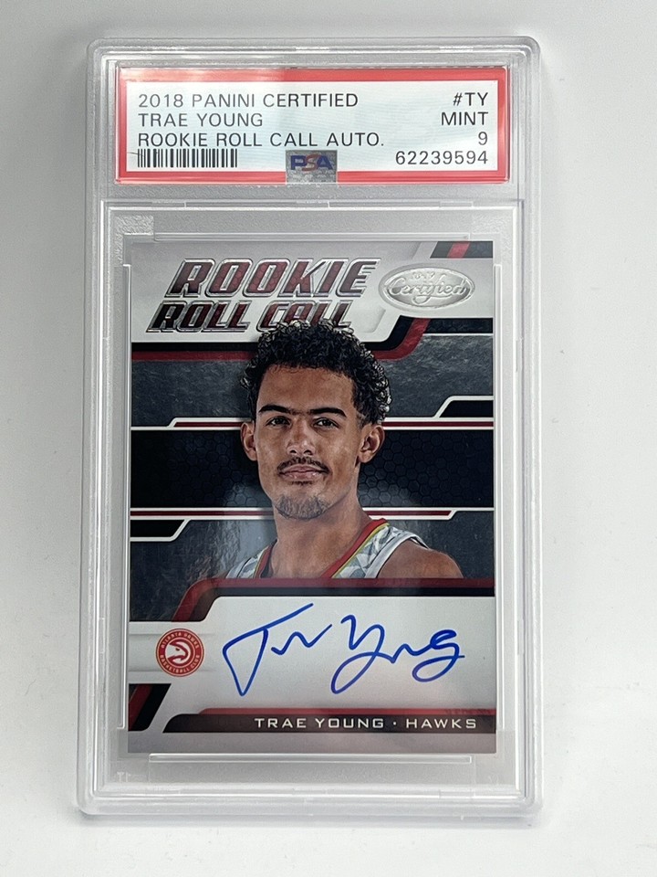 2018 PANINI CERTIFIED ROOKIE ROLL CALL AUTO #RRC-TY TRAE YOUNG RC PSA 9 ...
