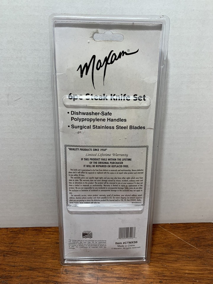 NEW Maxam 6pc Steak Knife Set Item #CTMXS6 | eBay