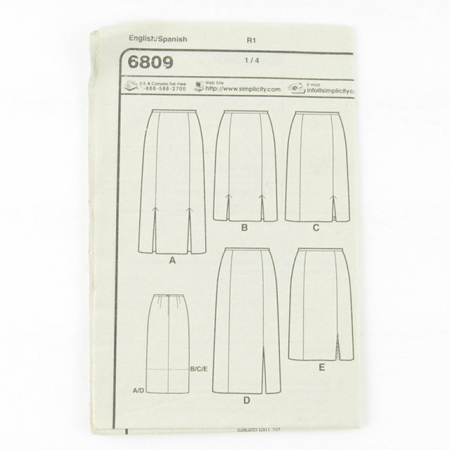 Sewing Pattern Simplicity LOOK 6809 Sz 8-18 Misses Skirt for sale ...