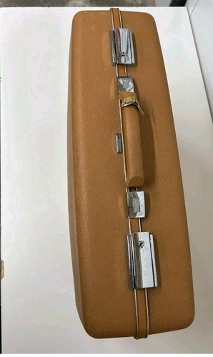 Vtg Sears Forecast Suitcase Brown 22" Hard Case Luggage Mid Century MCM ...