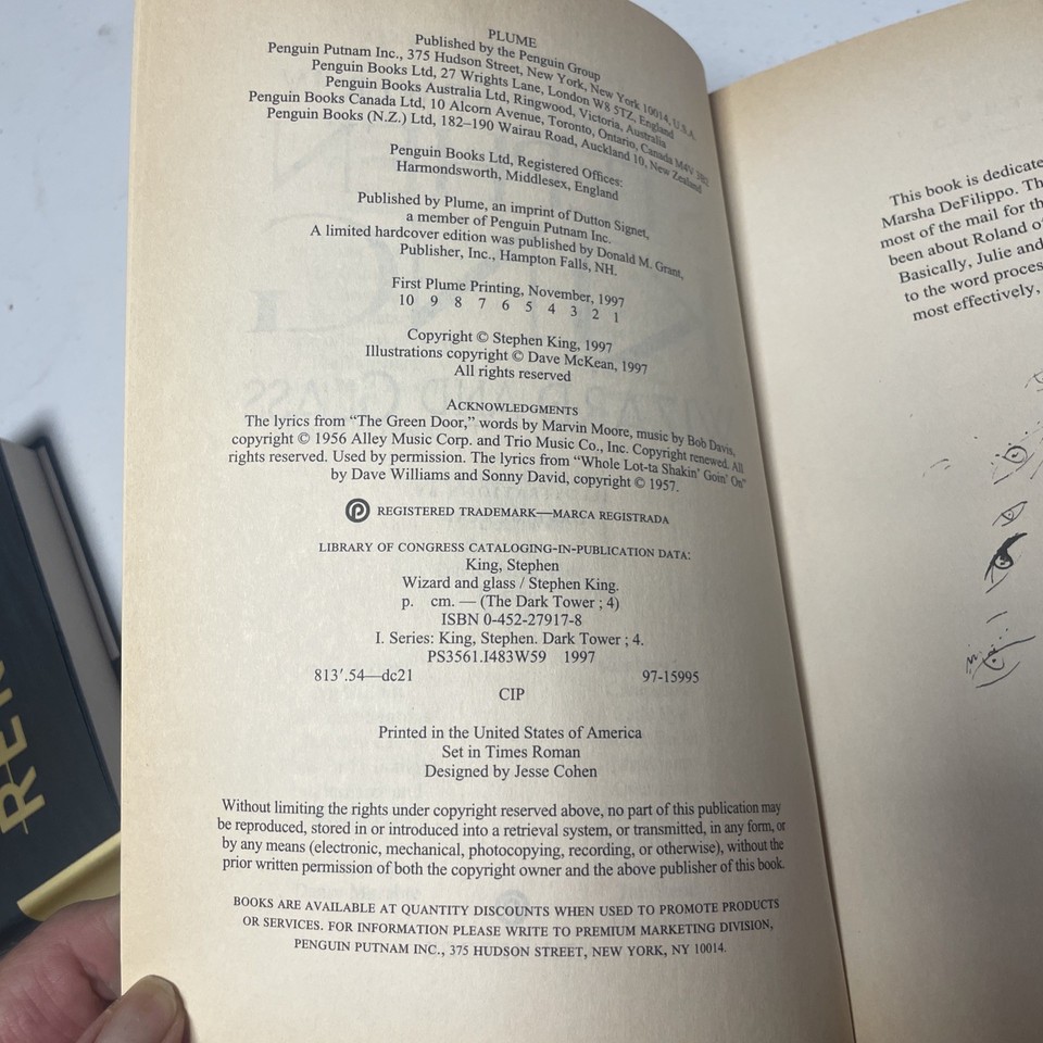 Stephen King The Dark Tower IV Wizard & Glass 1st Plume Printing 1997 ...