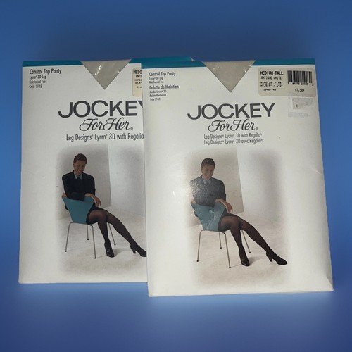 Jockey for Her Leg Designs Control Top Pantyhose Med Tall Antique White ...